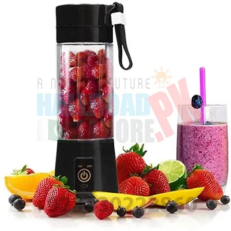 Portable Juicer Blender USB Rechargeable Mixer Bottle – Hallroadlahore.pk