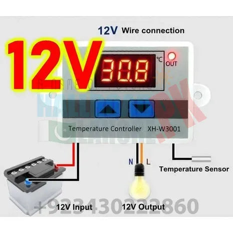 12v Digital Thermostat Temperature Controller Xh-w3001 – Hallroadlahore.pk